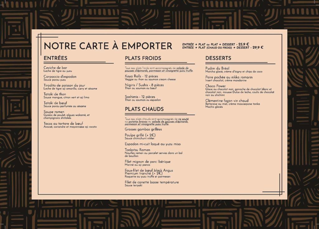 Notre carte – Koya